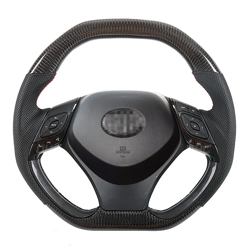 Car Steering Wheel Cover for Toyota CHR, Real Carbon Fiber Steering ...