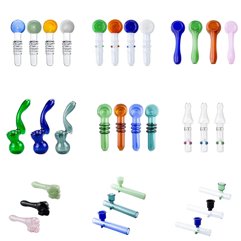 ful Glass Smoking Pipes Spoon Bowl Dab Rig Calabash Style Stand Hand ...