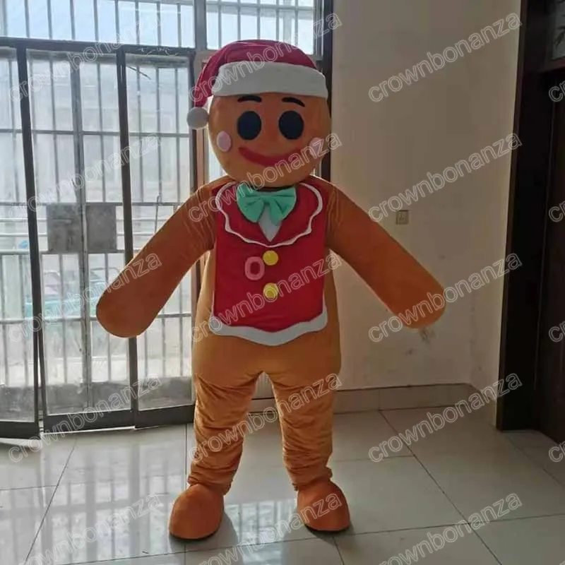 Gingerbread Man Mascot Costume Cartoon Character Outfit For Halloween ...