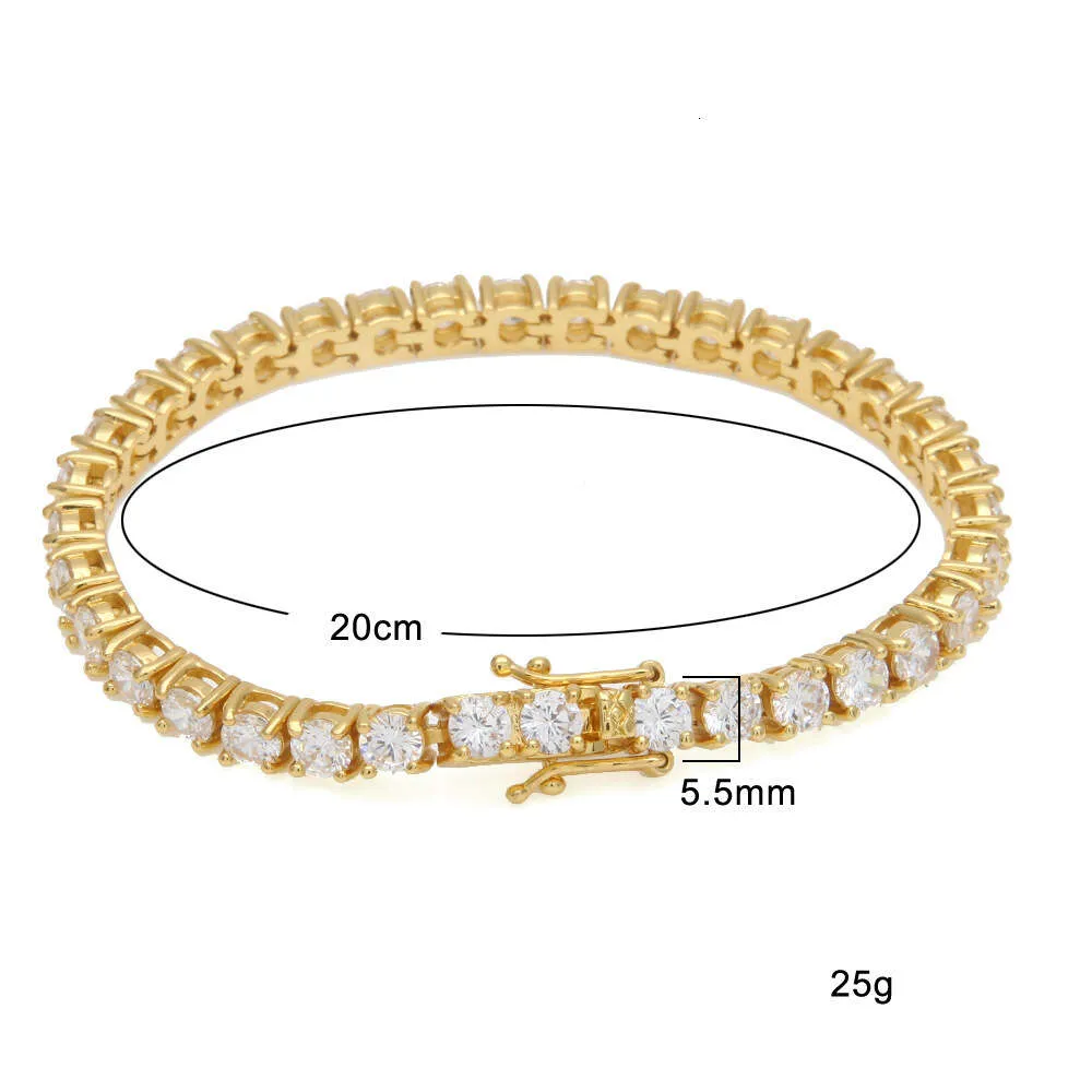 Classic One Row Bracelet For Men And Women Hip Hop Jewelry Full Diamond ...