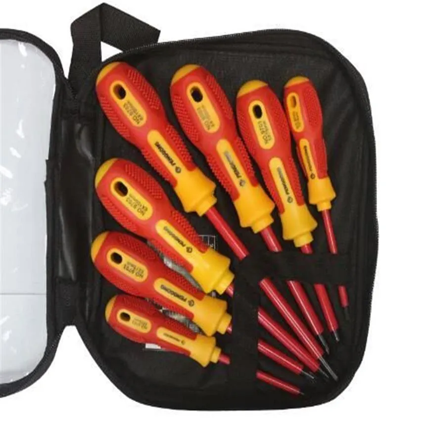 7-in-1 Insulated Screwdriver Set - High Voltage Electrician's Tool Kit ...