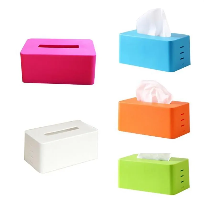 Blue Plastic Tissue Napkin Box Toilet Paper Dispenser Case Holder Home ...
