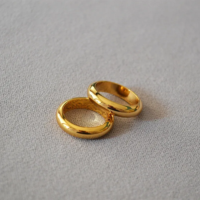 Gold Plated Simple Fashion Versatile Fold Belt Aperture Brass Ring ...