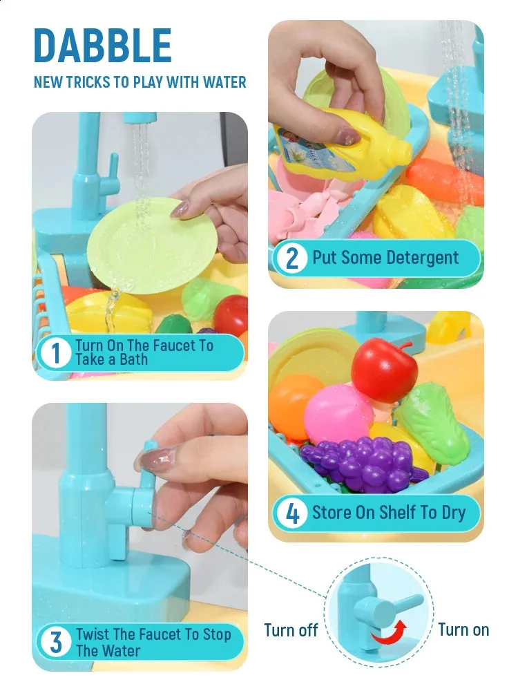 Kids Wooden Tool Box Set - Pretend Play Construction Workshop with ...