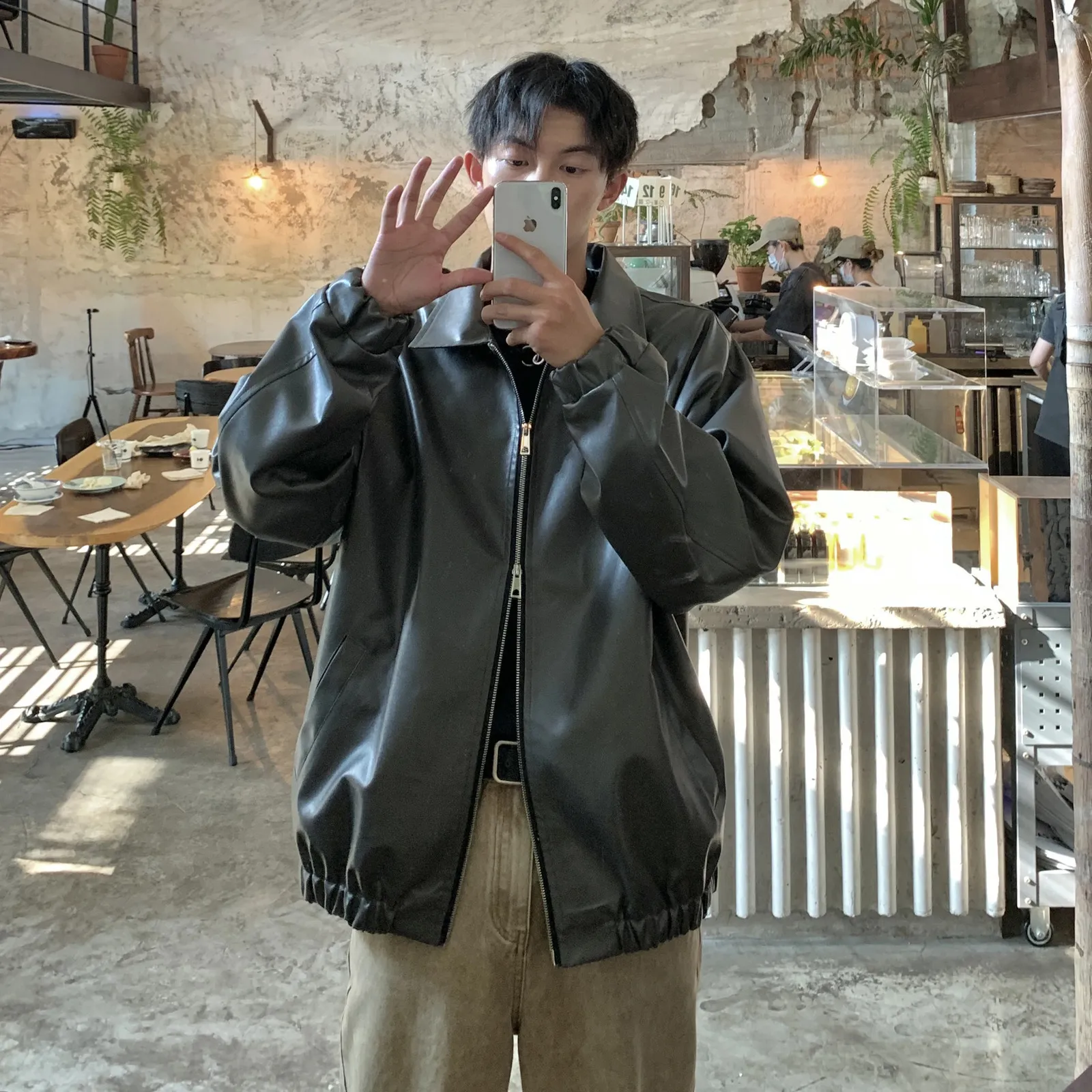 DHgate.com:Vintage Faux Fur Solid Color Motorcycle PU Leather Jacket ...