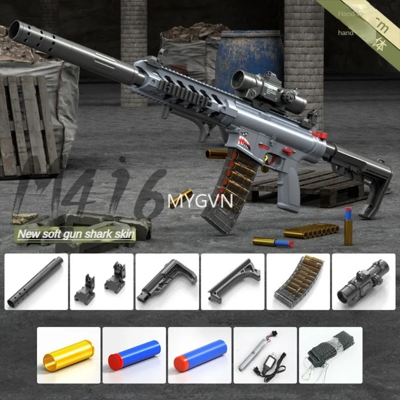 Electric Shell Ejecting Toy Gun: M416 Automatic Blaster For Adults ...