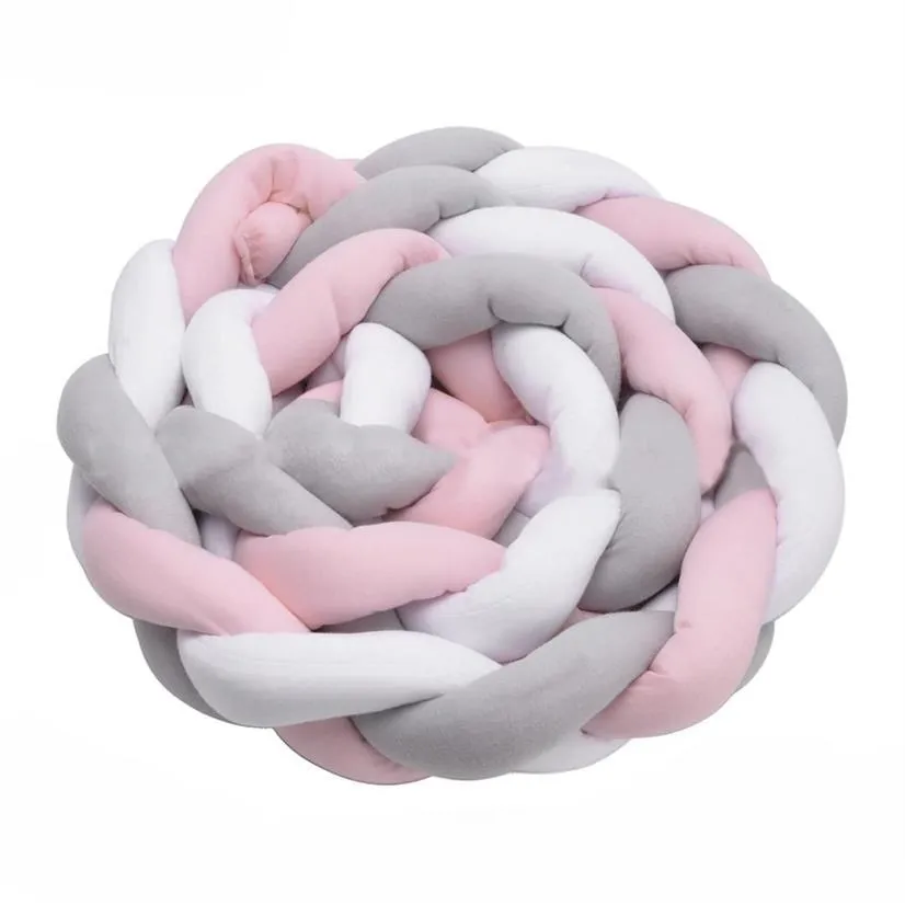 DHgate.com:Braided Plush Crib Bumper | Soft Knotted Baby Bed Bumper ...