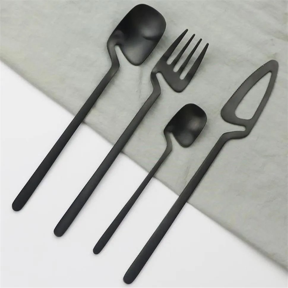 DHgate.com:Matte Black Stainless Steel Flatware Set, 18/10 Dinner ...
