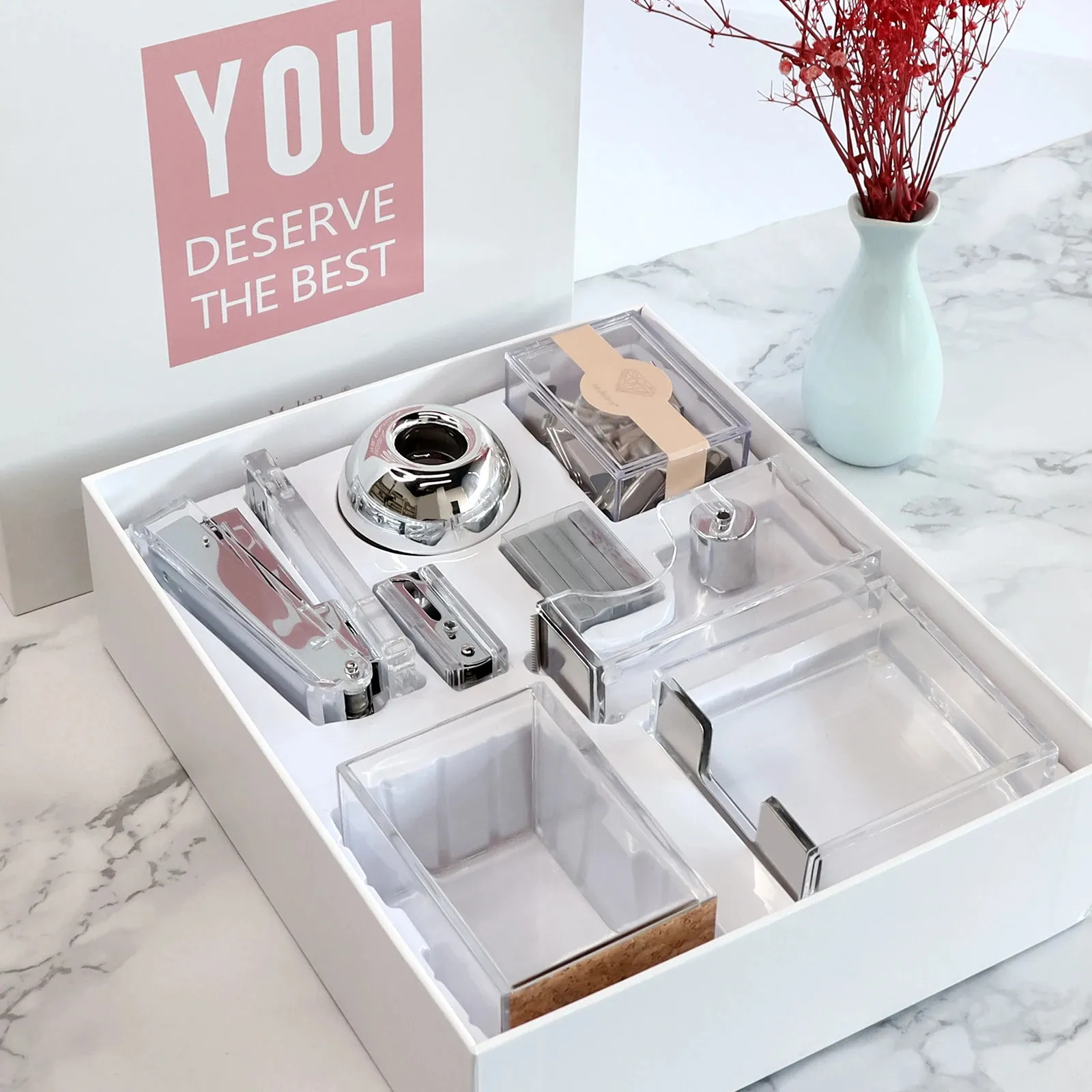 DHgate.com:Acrylic Silver Office Desk Organizer Set - Desktop ...
