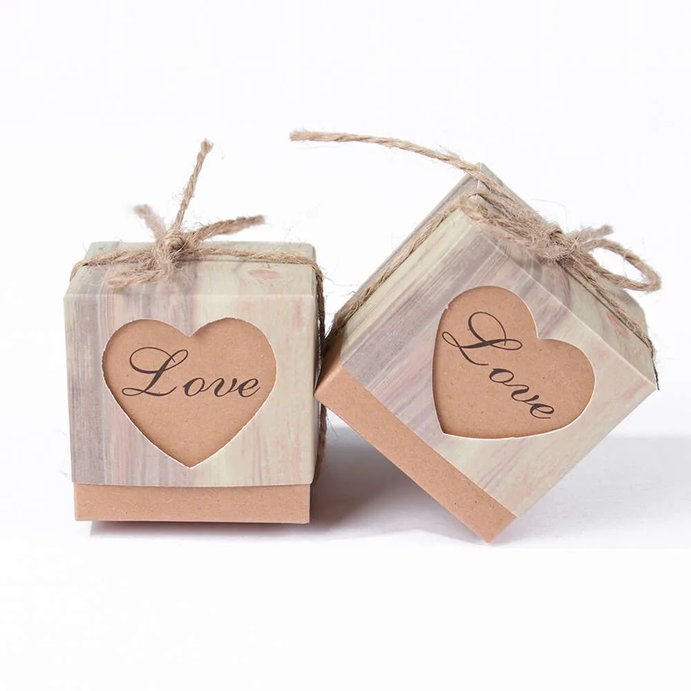 DHgate.com:Kraft Rustic Wedding Favor Boxes with Burlap Twine - Set of ...