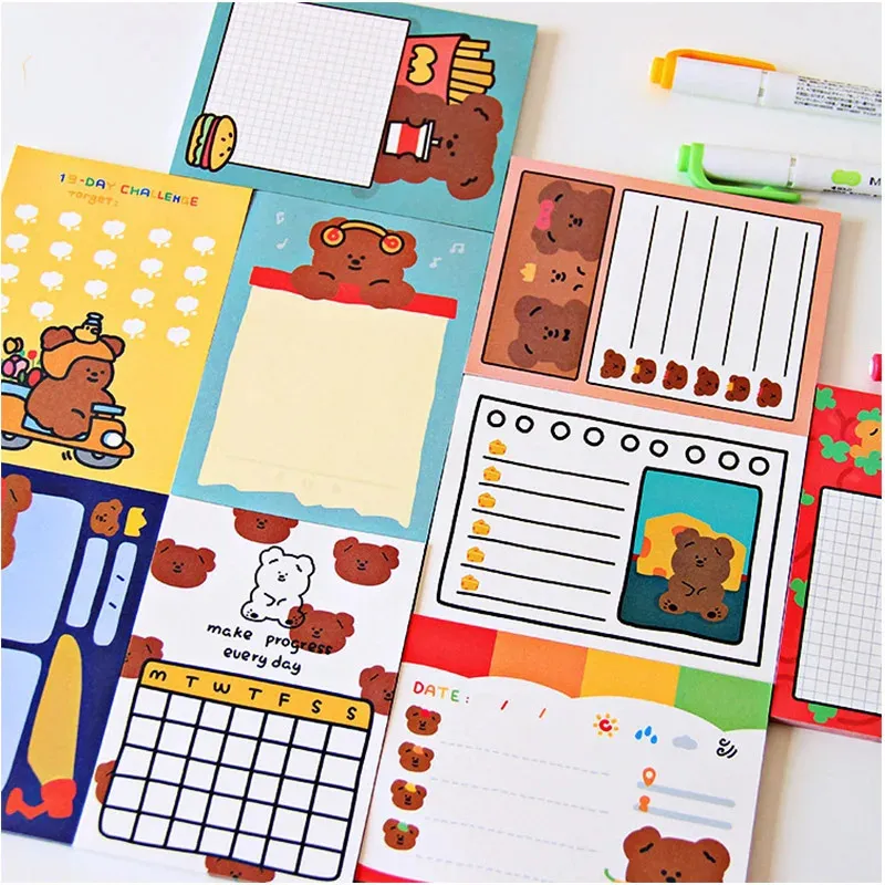 Cute Sticky Notes Planner Set - 50 Sheets Memo Pad, To Do List Notebook ...