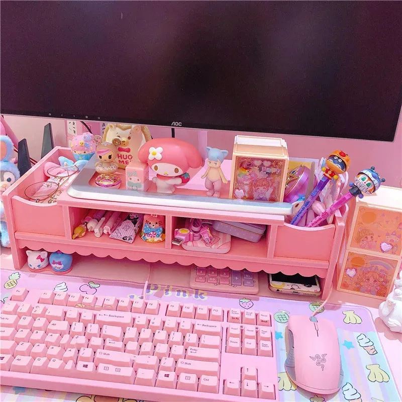 DHgate.com:Pink Wood Monitor Stand for Desk, Solid Wood Monitor Riser ...
