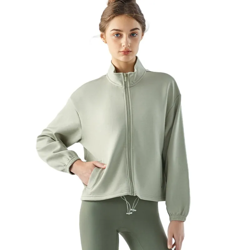 Women's Yoga Jacket - Slim Fit Activewear, Long Sleeve Zipper Sports ...