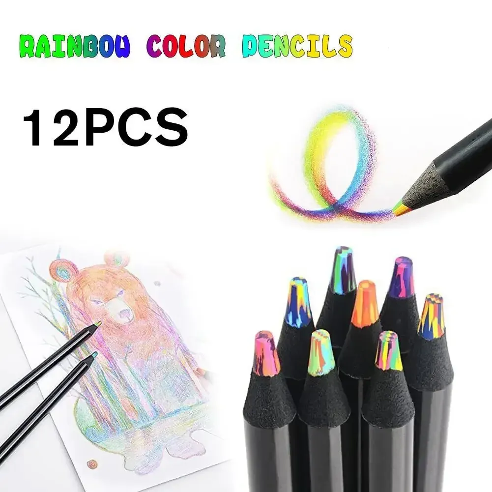 DHgate.com:12-Pack Concentric Art Crayons, Rainbow Gradient Colored ...
