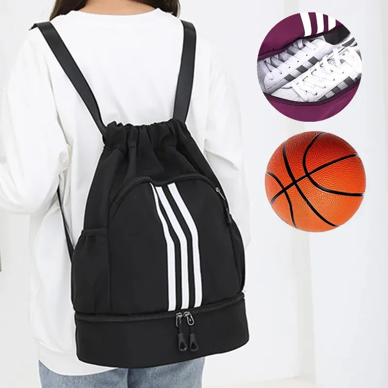 Gym Backpack For Women Men Travel Drawstring Basketball Soccer Ball ...
