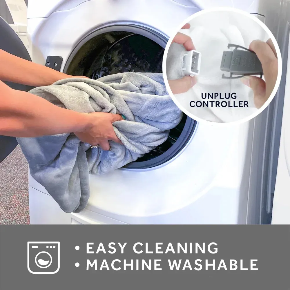 Couverture Chauffante Électrique En Fausse Fourrure Gris Sunbeam 231220 ...