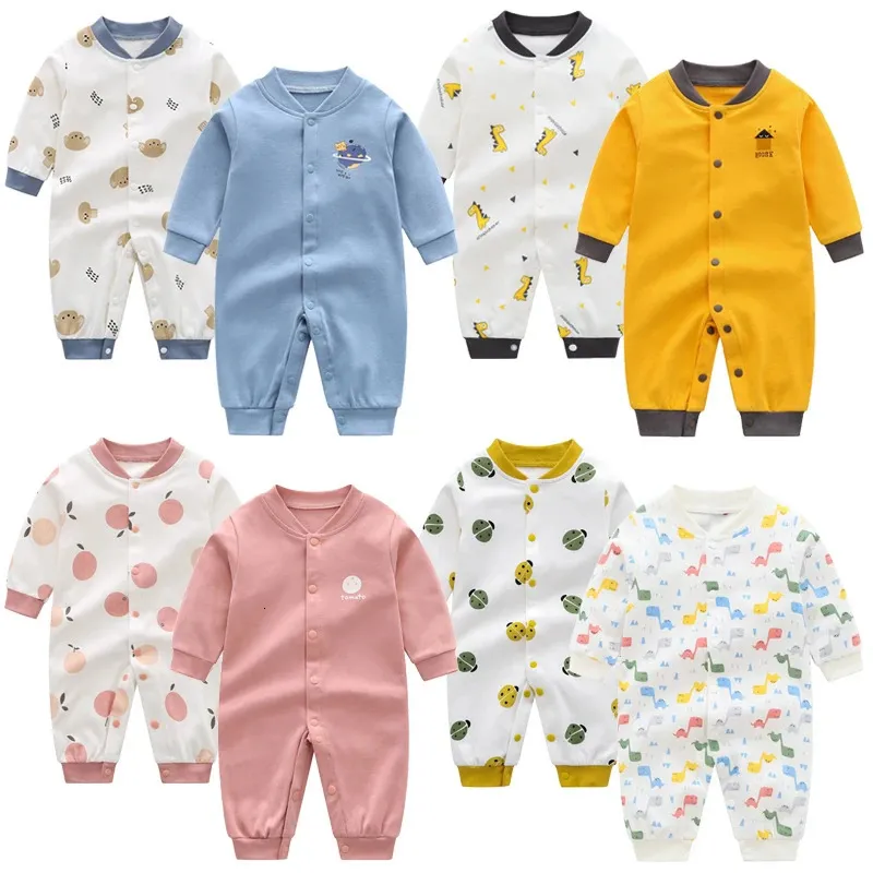 Born Pajamas Set Baby Boy & Toddler Girl Long Sleeve Romper 100% Cotton ...