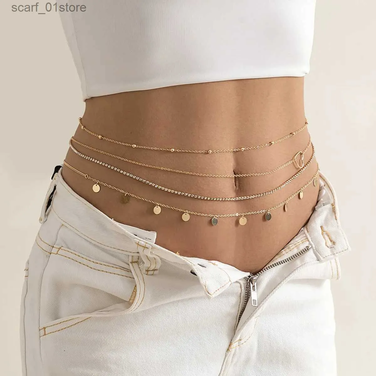 DHgate.com:Multilayer Sequin Crystal Beach Waist Chain for Women ...