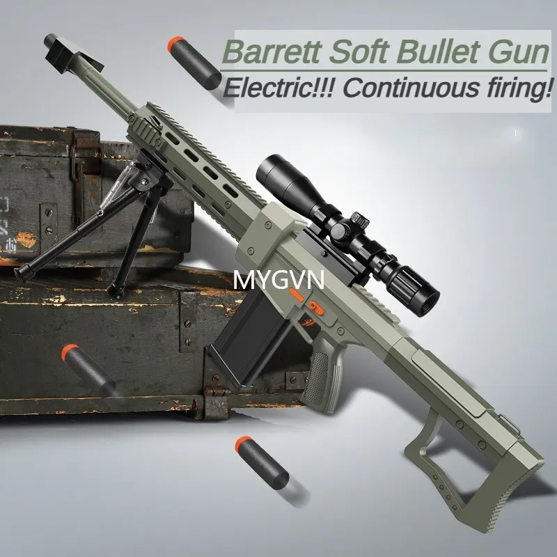 Barrett Electric Burst Sniper Rifle Toy Guns Soft Bullet Shooting Heat ...