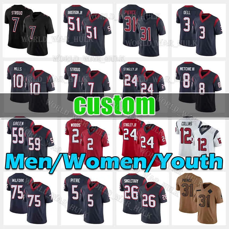 5 Jalen Pitre Football Jersey 7 C.J. Stroud Derek Stingley Jr. Dameon ...