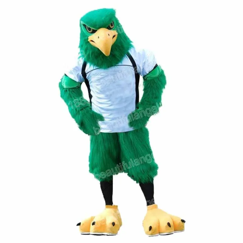 Green Hawk Mascot Costume Adult Cartoon Character Outfit For Halloween ...