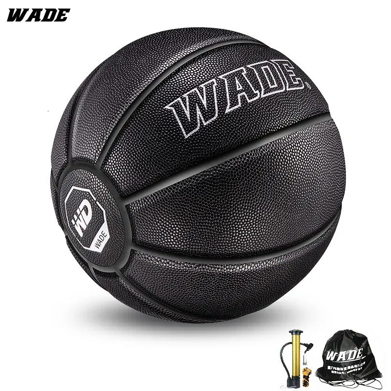 DHgate.com:WADE 7# Genuine Leather Basketball - Black 231220:Sports ...