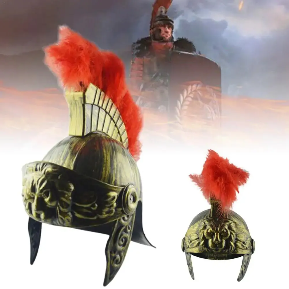 Medieval Spartan Helmet With Feather Lion Cap Cosplay Masquerade Roman ...