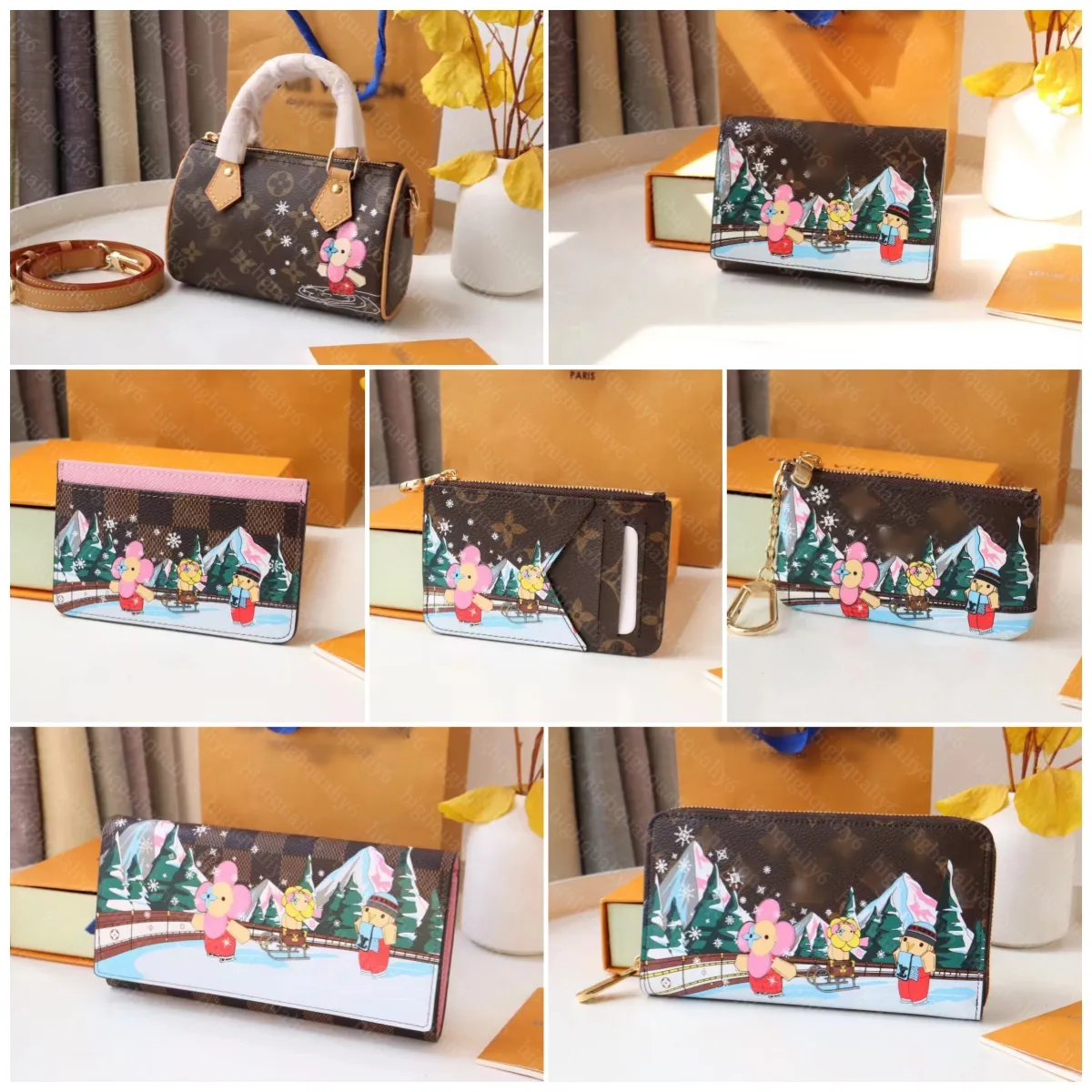 Christmas Designer Leather Wallet - High Quality Women's Long Wallet ...