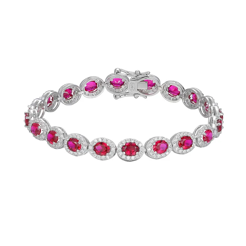 DHgate.com:Oval Ruby Diamond Bangle Bracelet 925 Sterling Silver ...