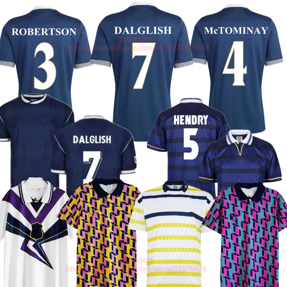 DALGLISH HENDRY Scotland Retro Soccer Jerseys 1988 89 90 98 McTOMINAY ...