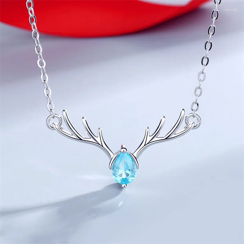 DHgate.com:S925 Silver Deer Pendant Necklace - Sparkling Crystal ...