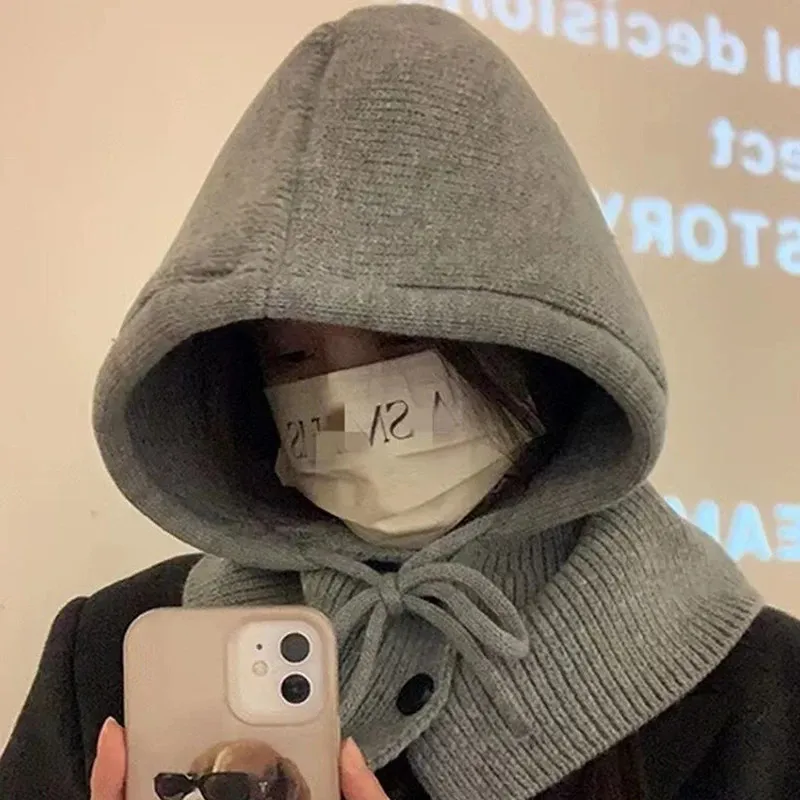 DHgate.com:Winter Balaclava Hat, Warm Knitted Womens Hood Solid Color ...