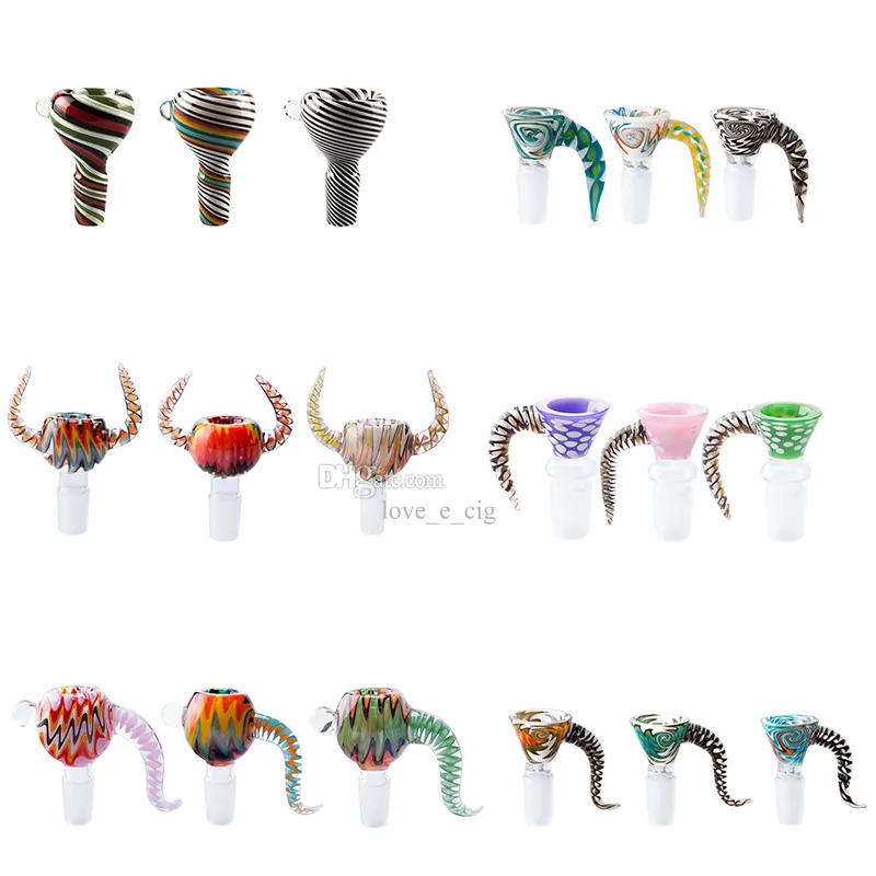 Smoking Pipe Dab Rig Glass Water Bongs Bowls Double Heady Color Handle ...