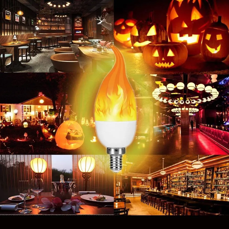 DHgate.com:6-Pack E12 LED Flame Effect Candle Light Bulbs, Flickering ...
