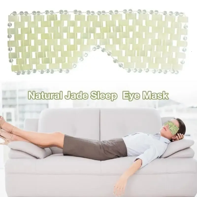 Natural Jade Eye Mask Cooling Jade Sleep Eye Mask Massager Aging Shade ...