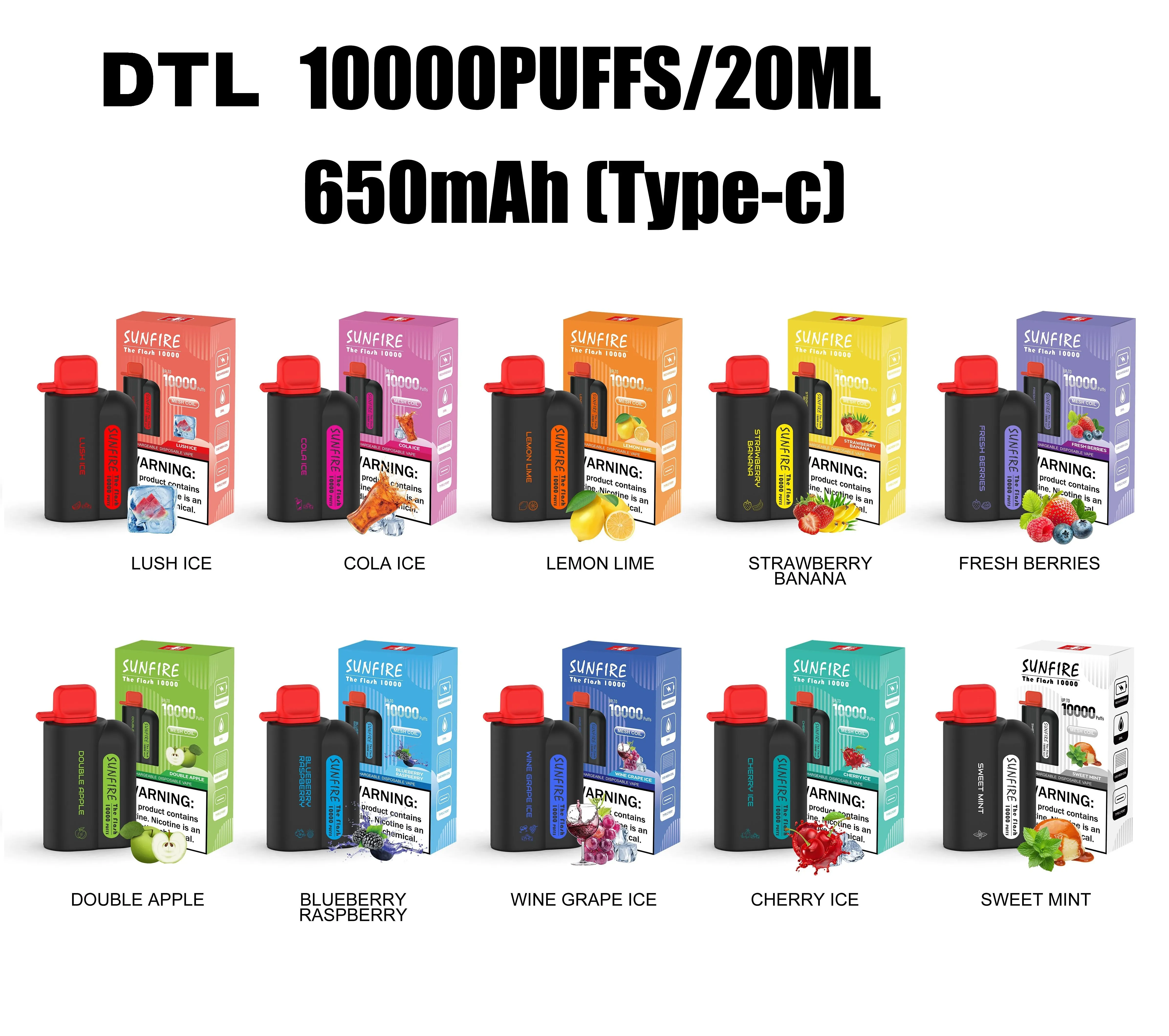 Sunfire Dorigine 10000 Puffs Disposable E Cigarette Dtl Mtl 20ml