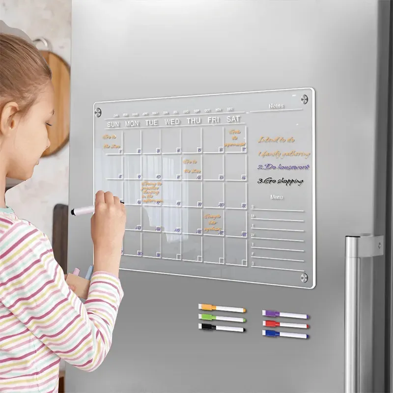 Crystal Clear Acrylic Fridge Magnet Planner Kit - Schedule Board for ...