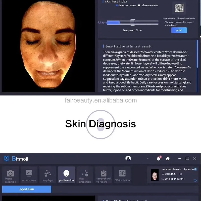 Moji AI Skin Analyzer Machine With IPad Advanced Facial Analysis For ...
