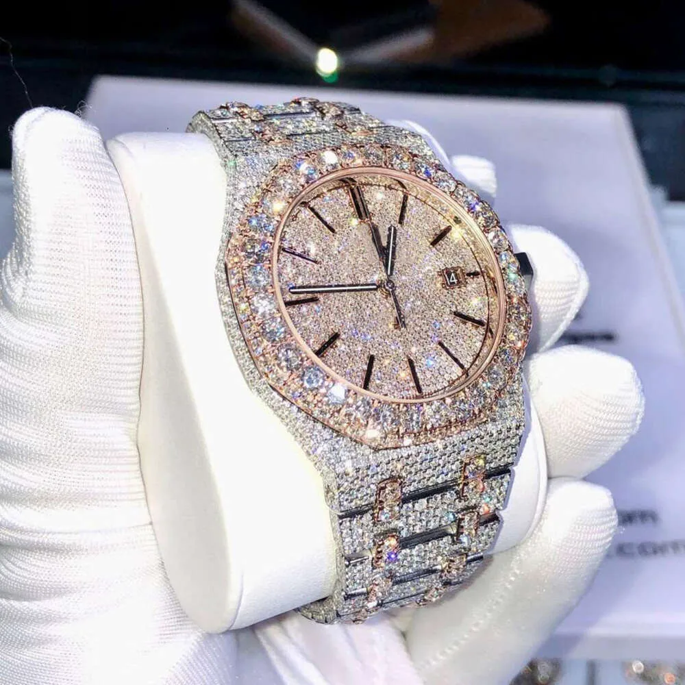 Vvs Personnalisés D Moissanite Diamond Iced Out Montres En Acier ...