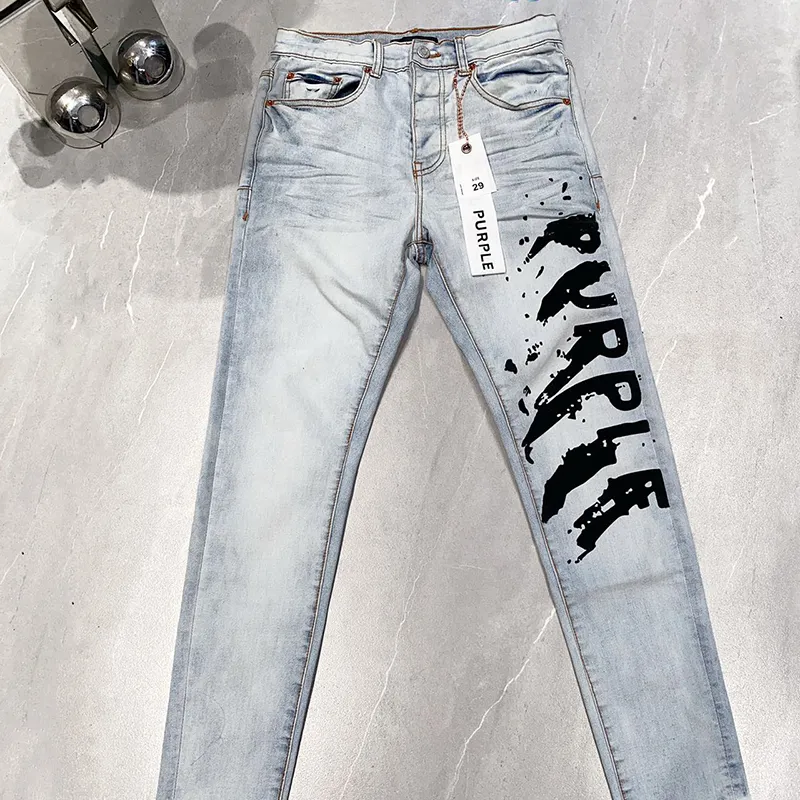Designer Jeans Purple Jeans For Mens Skinny Motorcycle Trendy Ripped ...
