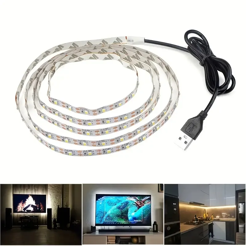 3ft USB LED Strip Lights - Flexible TV Backlight, 5V 2835 LED Tape ...