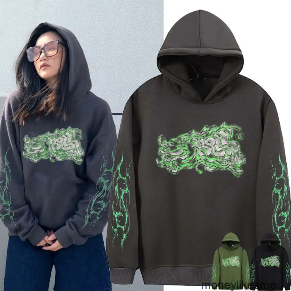 Streetwear Hoodie: Graphic Print Plush Pullover, American Style Casual ...