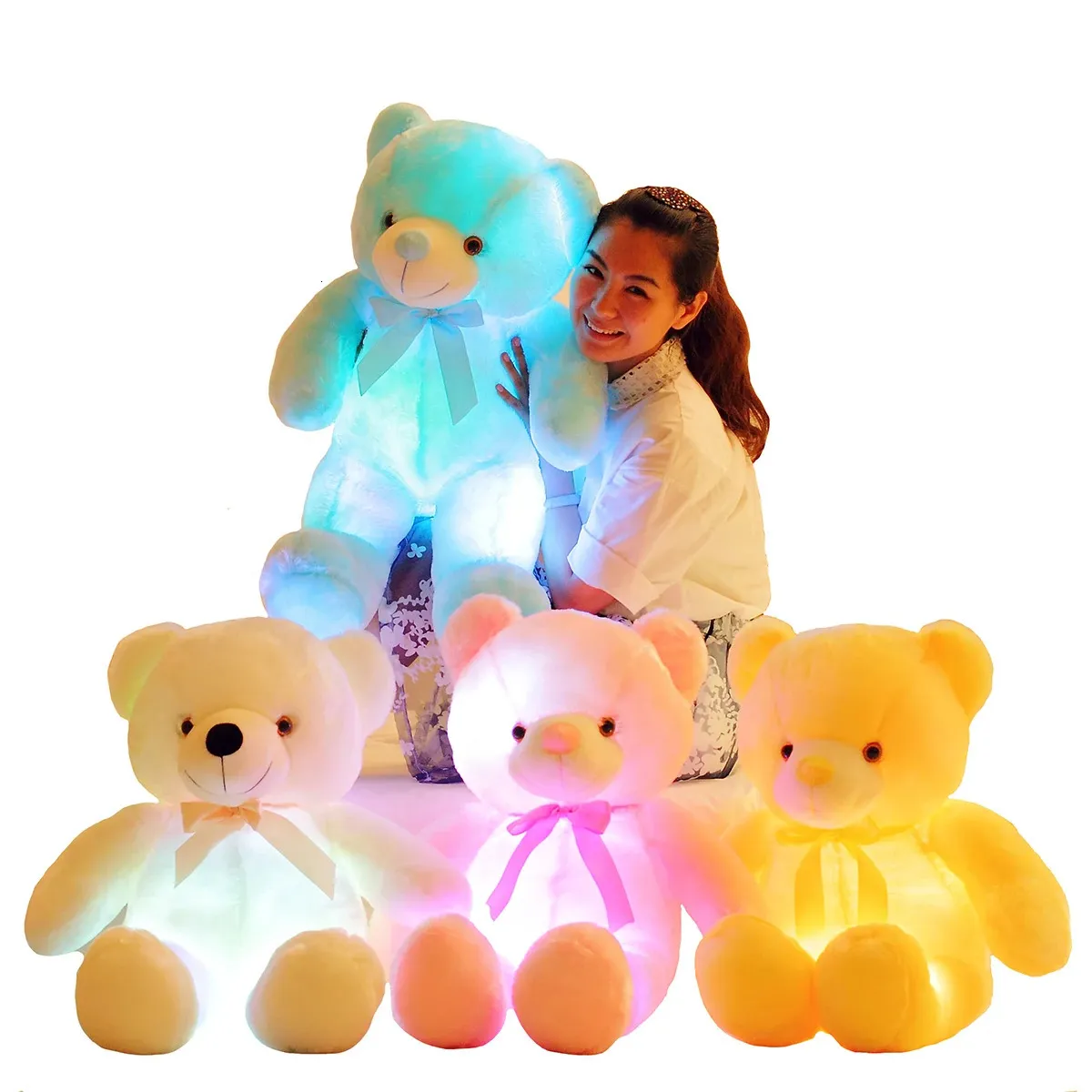 Light-Up Teddy Bear - LED Glowing Plush Toy, Soft Stuffed Animal ...