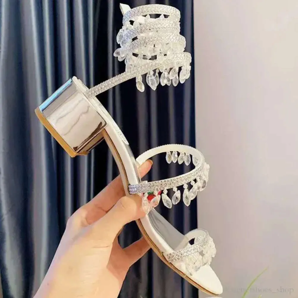 Cstal Diamond Embellished Stiletto Heels Sandals 10mm Rhine Stonesier ...