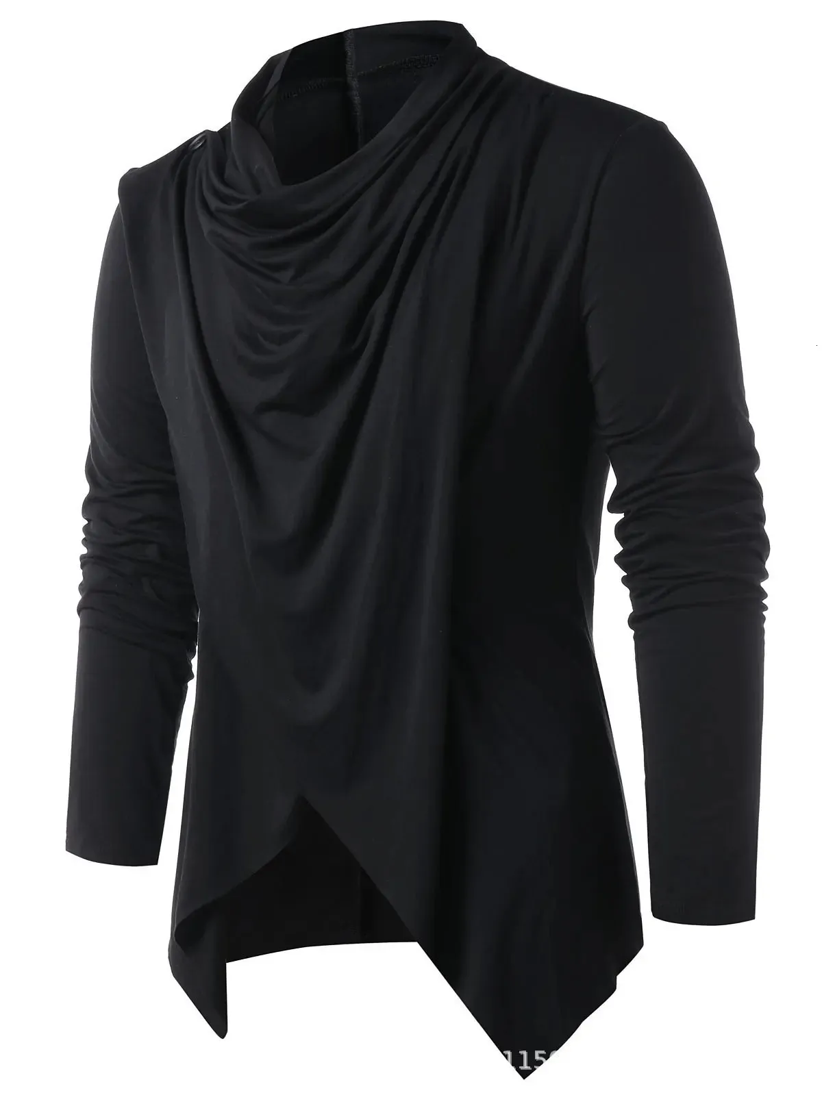 Vintage Overlay Cardigan: Asymmetrical Knitted Shawl Collar Sweater For ...