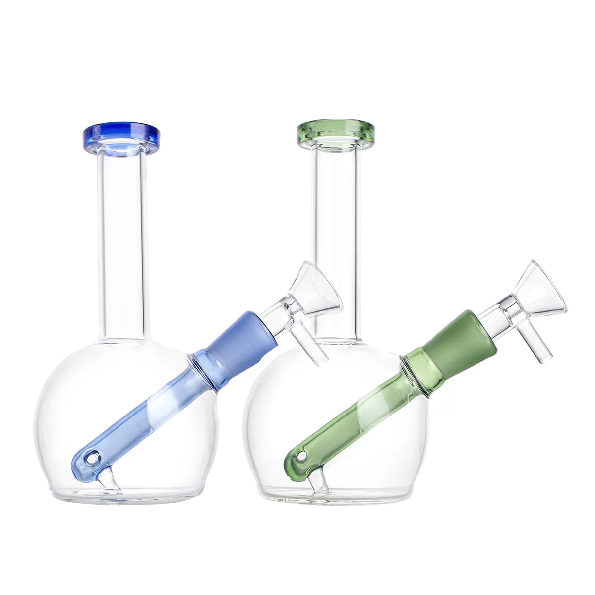 6 Inches Blue Green Mini Globle Shape Glass Bong Round Smoking Water ...