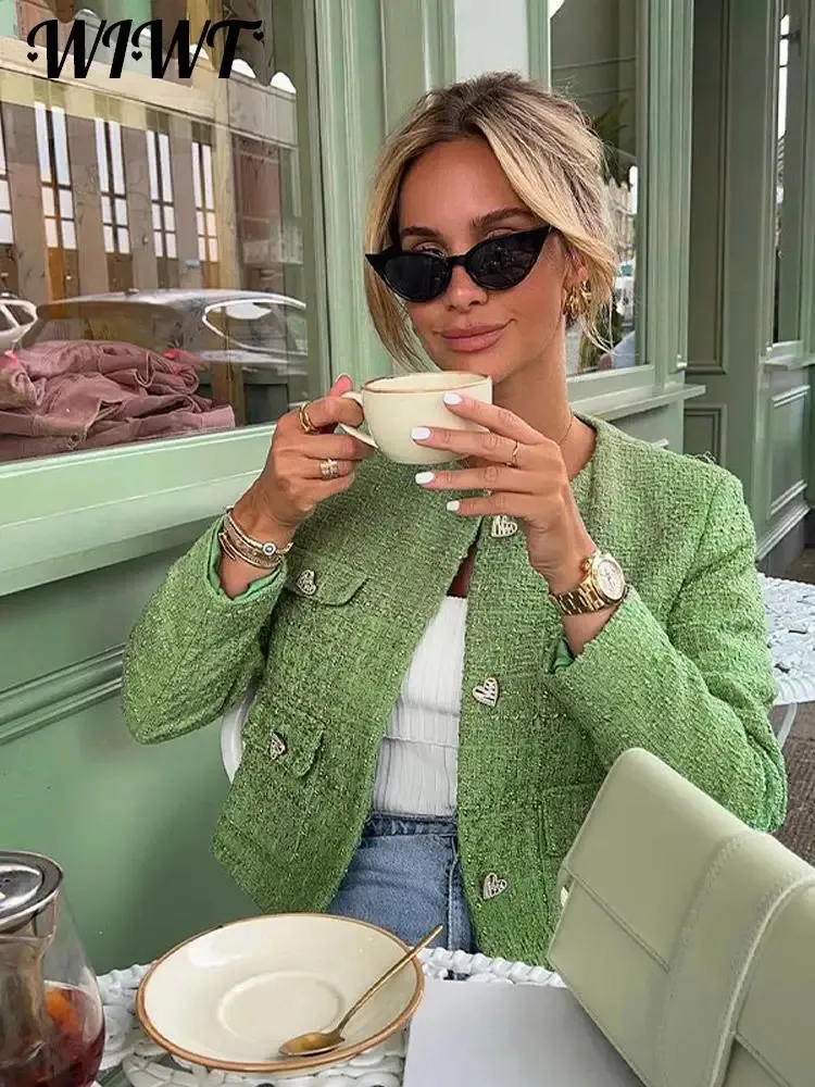 Mesdames Tweed Jackets Jupe Set: Automn O Leck À Manches Longues À ...