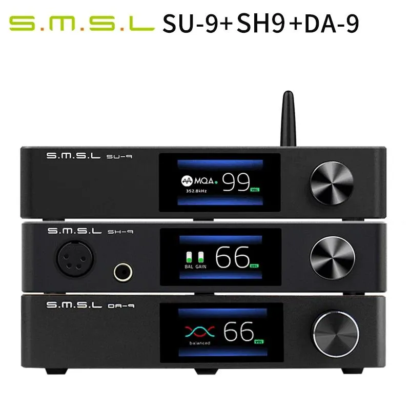 Connectors Smsl Su9 Decoder + Smsl Sh9 Headphone Amplifier+ Smsl Da9 ...