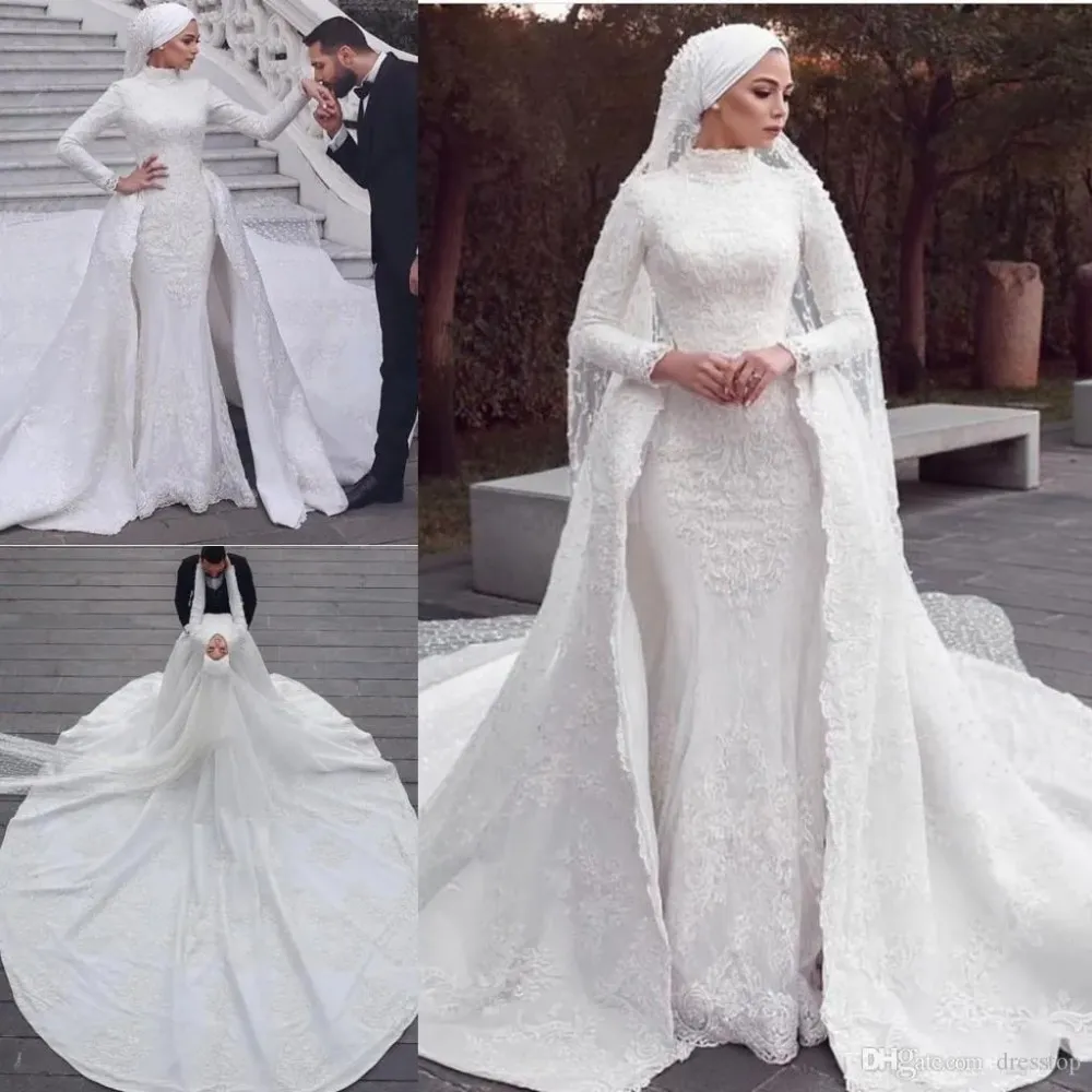 Stunningbride Vintage Muslim Mermaid Muslim Wedding Gown With ...