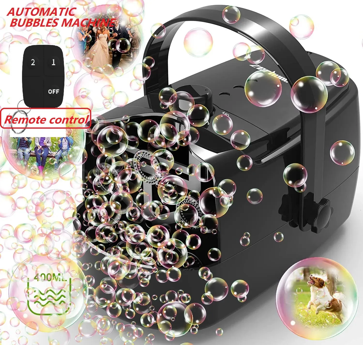 DHgate.com:Portable Automatic Bubble Machine with Plug-in or Battery, 2 ...